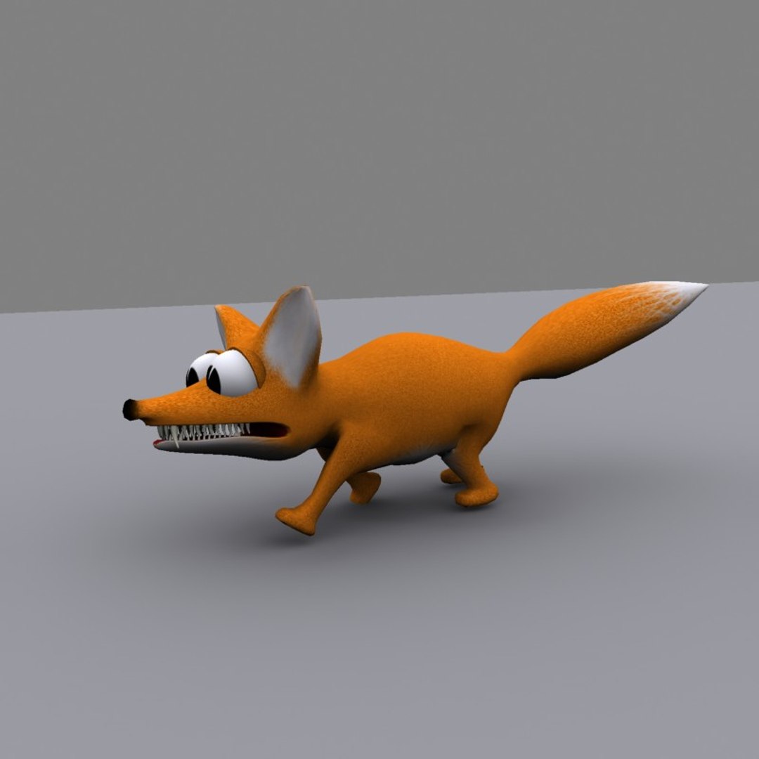 3d cartoon fox model