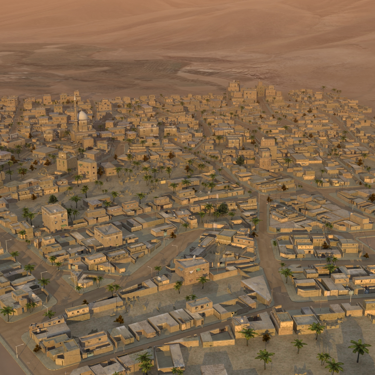 desert city scene houses 3d max