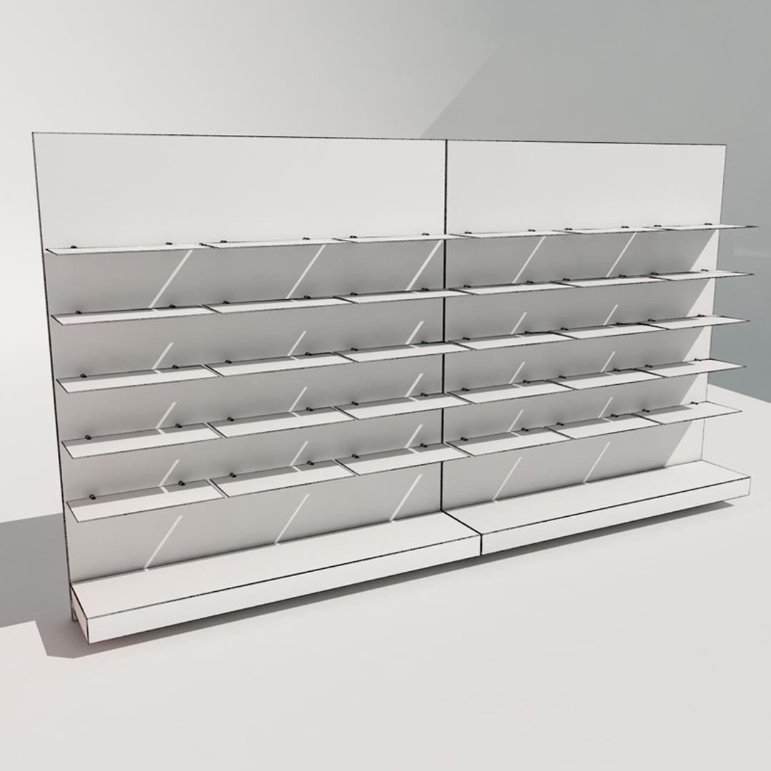 3d model display rack shelves shoes