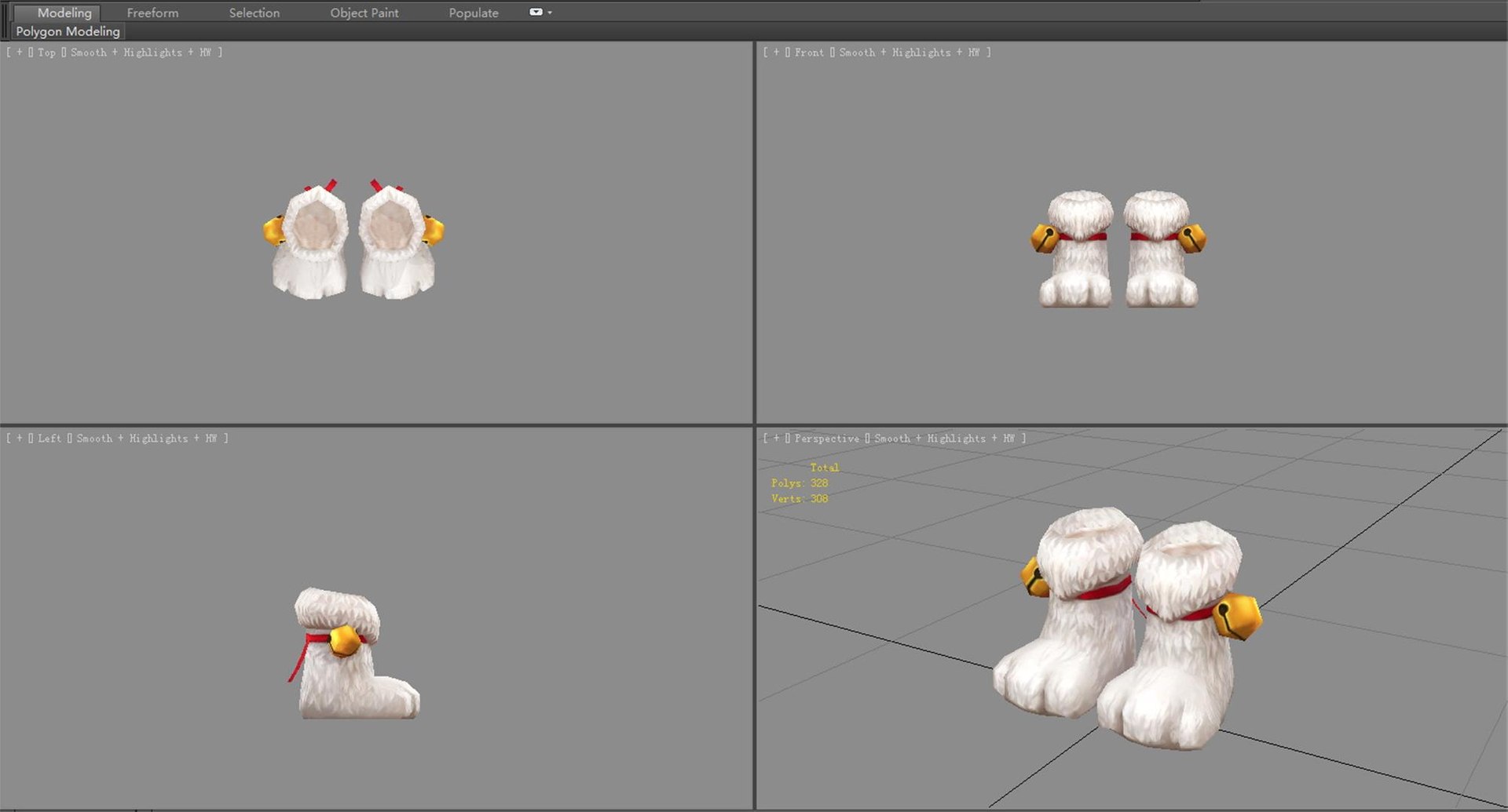 Cartoon Cat Foot Shoes 3D Model - TurboSquid 2107083