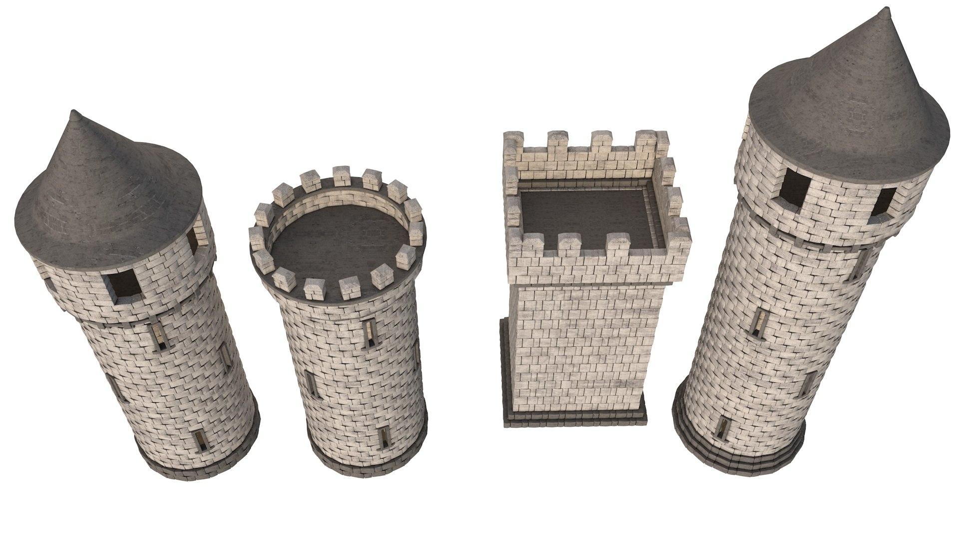 Castle Turrets 3D Model - TurboSquid 1884934