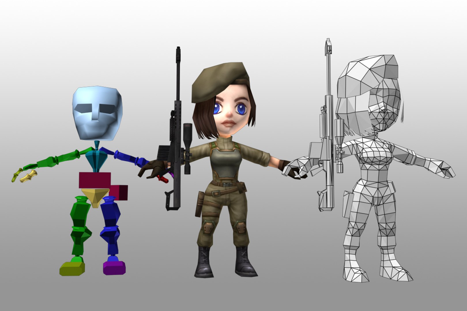 Chibi Soldier Girl