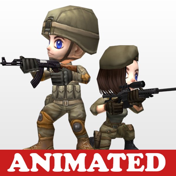 modelo 3d Soldados chibi - TurboSquid 822715