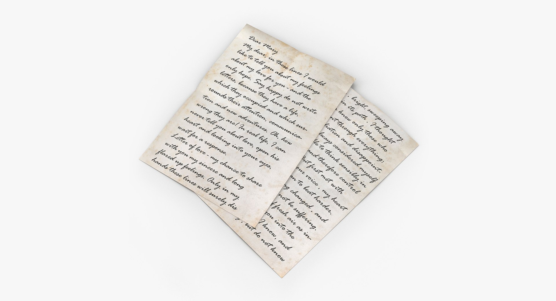 3D Old Paper Letters Collection - TurboSquid 1957902