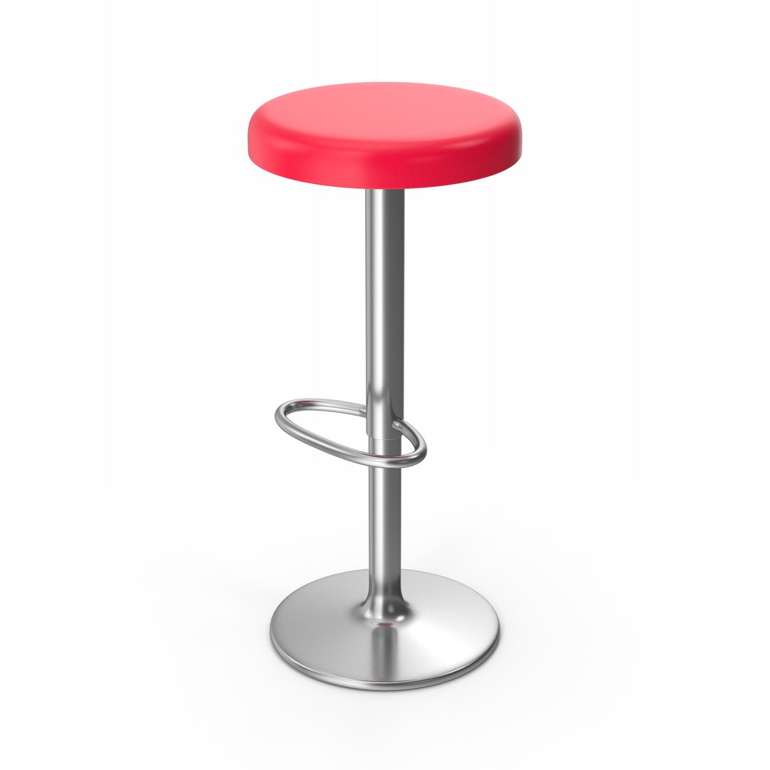 3D Red Bar Stool - TurboSquid 1858053