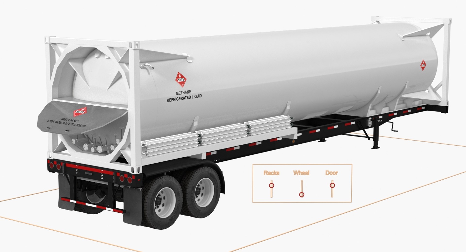 3D Lng Semi Trailer Gas Tank - TurboSquid 1381741