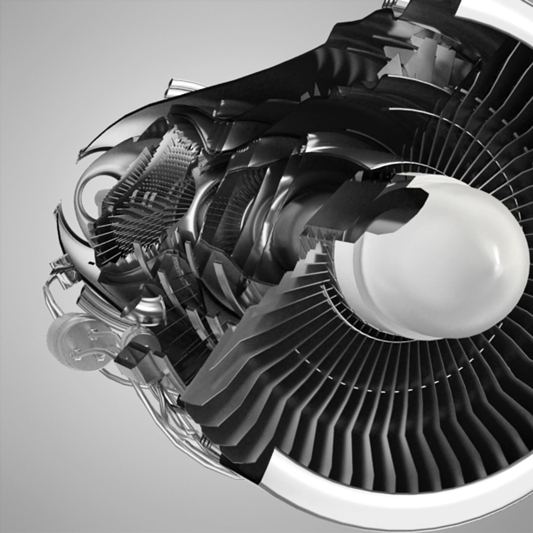 Jet Engine Cutaway 3d Model