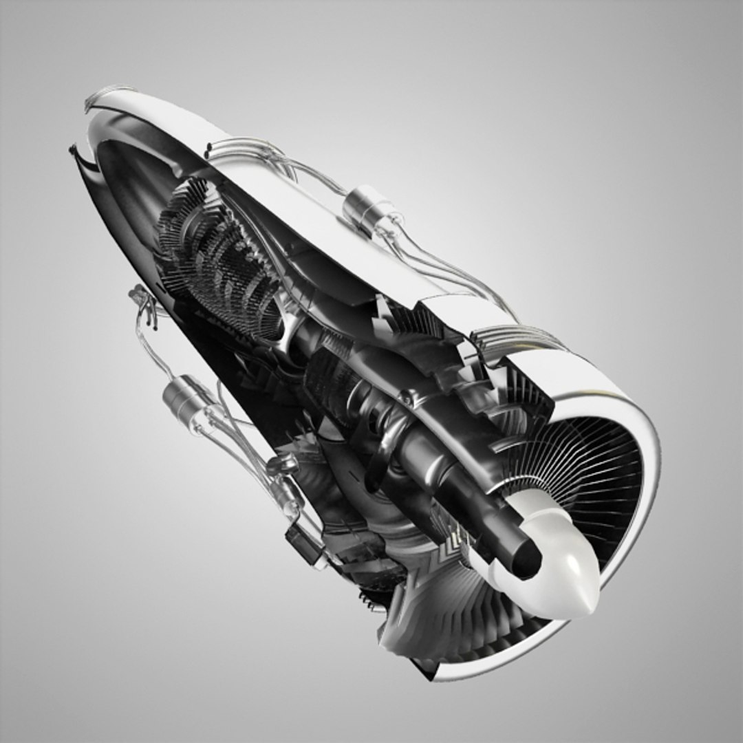 Jet Engine Cutaway 3d Model