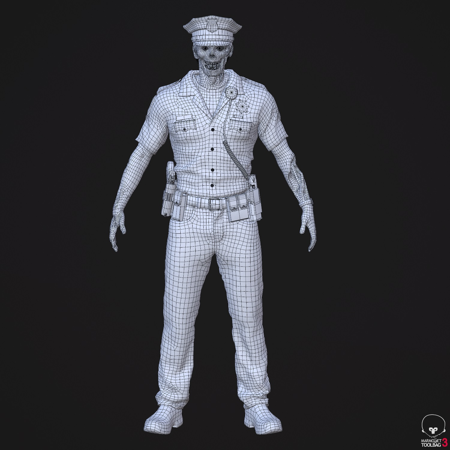 3D zombie police officer man character model - TurboSquid 1242184