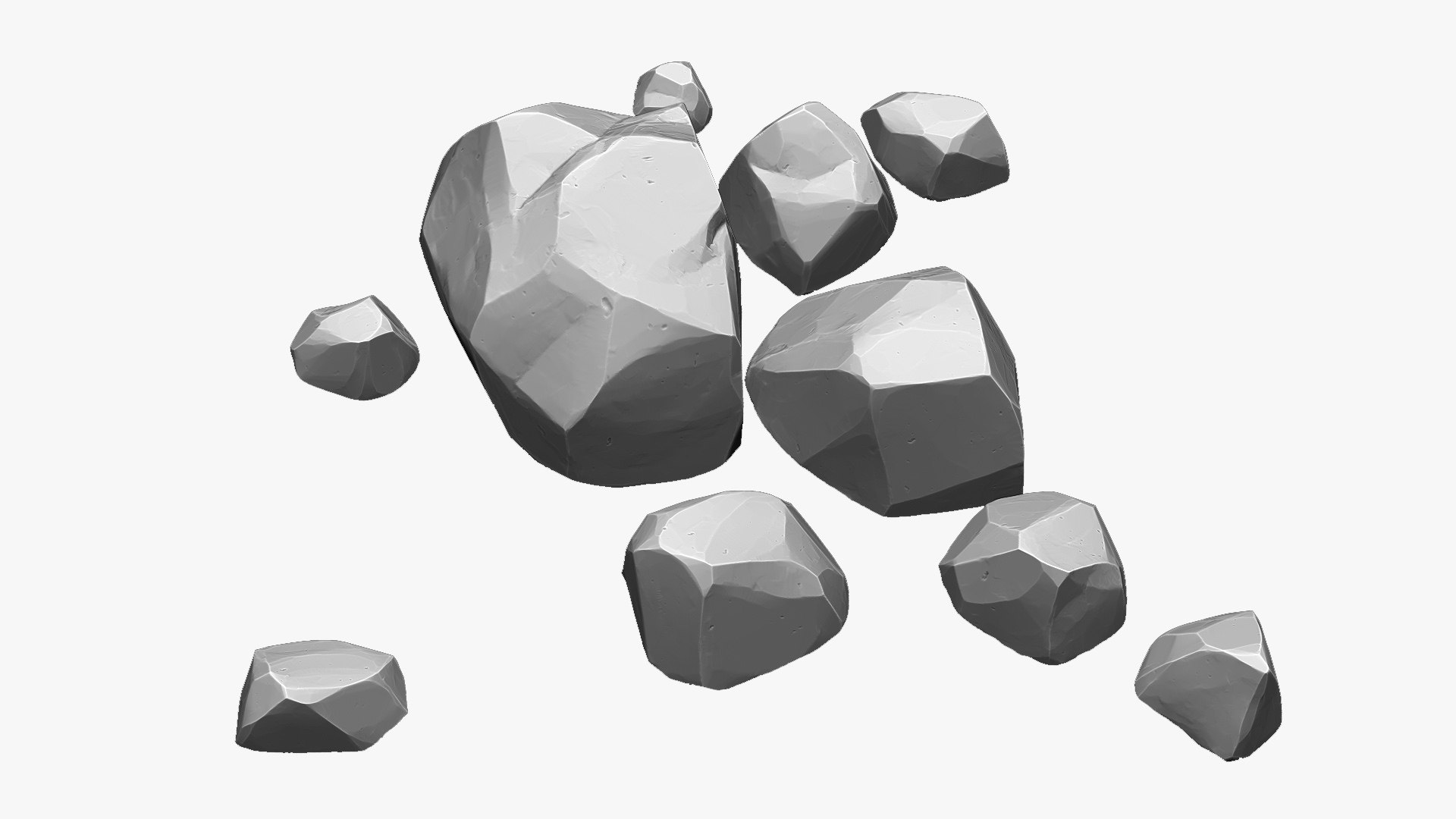 A Pile Of Small Stones Zbrush Sculpt 3D Model - TurboSquid 2052068