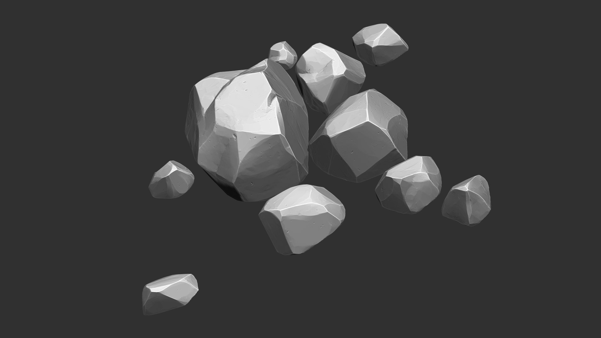 A Pile Of Small Stones Zbrush Sculpt 3D Model - TurboSquid 2052068