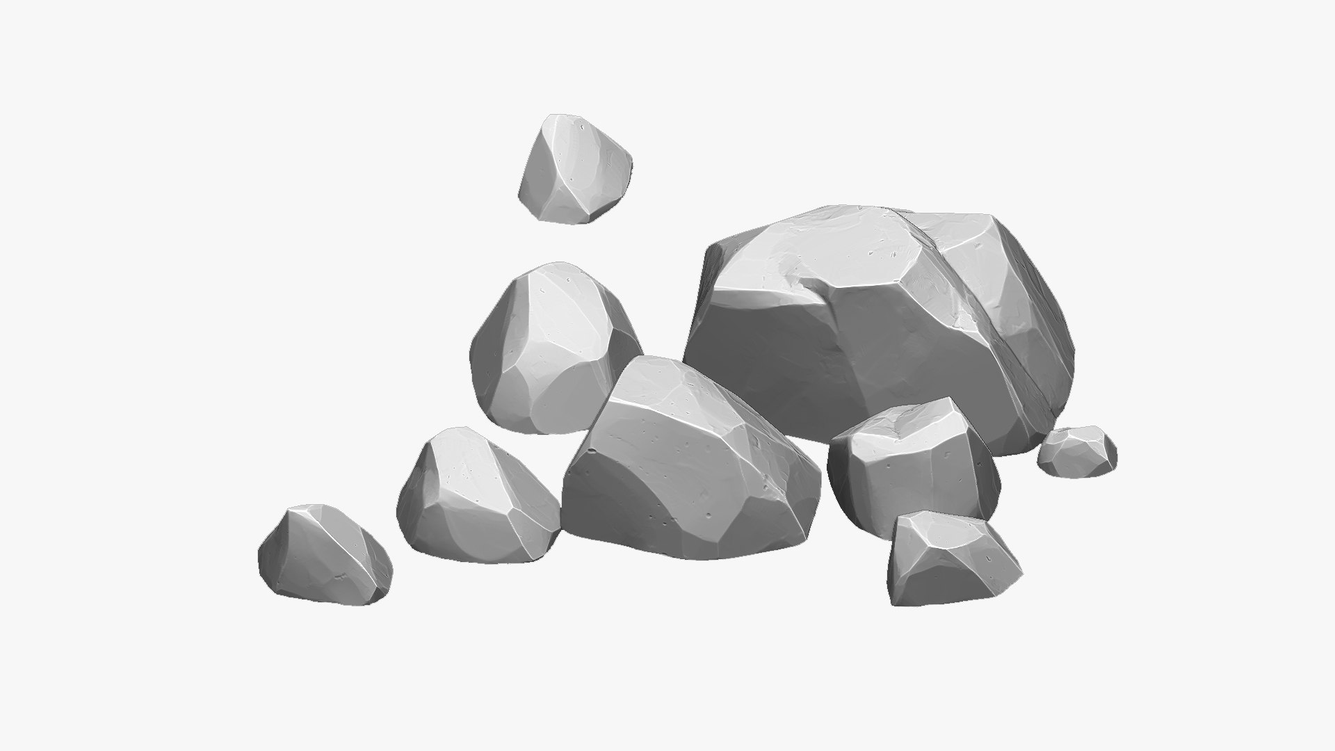 A Pile Of Small Stones Zbrush Sculpt 3D Model - TurboSquid 2052068