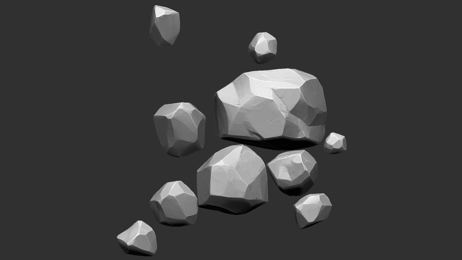 A Pile Of Small Stones Zbrush Sculpt 3D Model - TurboSquid 2052068