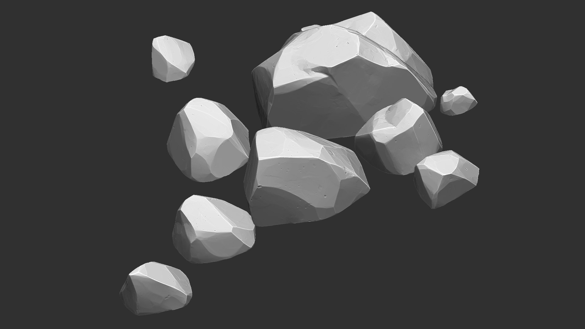 A Pile Of Small Stones Zbrush Sculpt 3D Model - TurboSquid 2052068