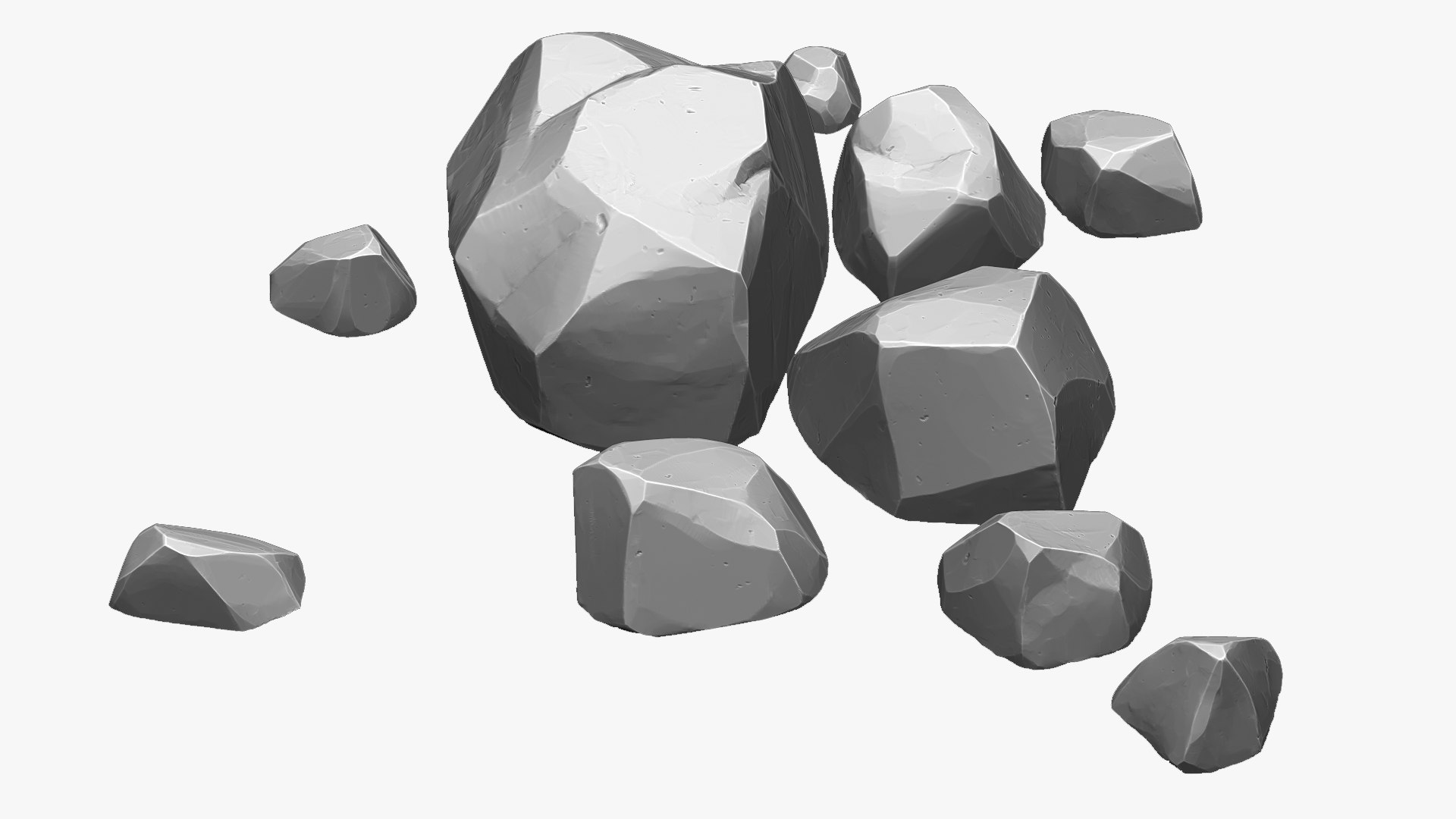 A Pile Of Small Stones Zbrush Sculpt 3D Model - TurboSquid 2052068