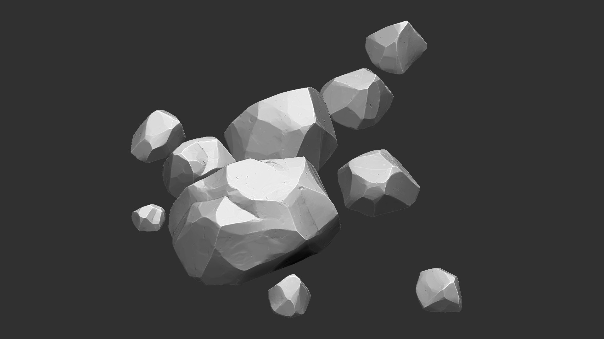 A Pile Of Small Stones Zbrush Sculpt 3D Model - TurboSquid 2052068