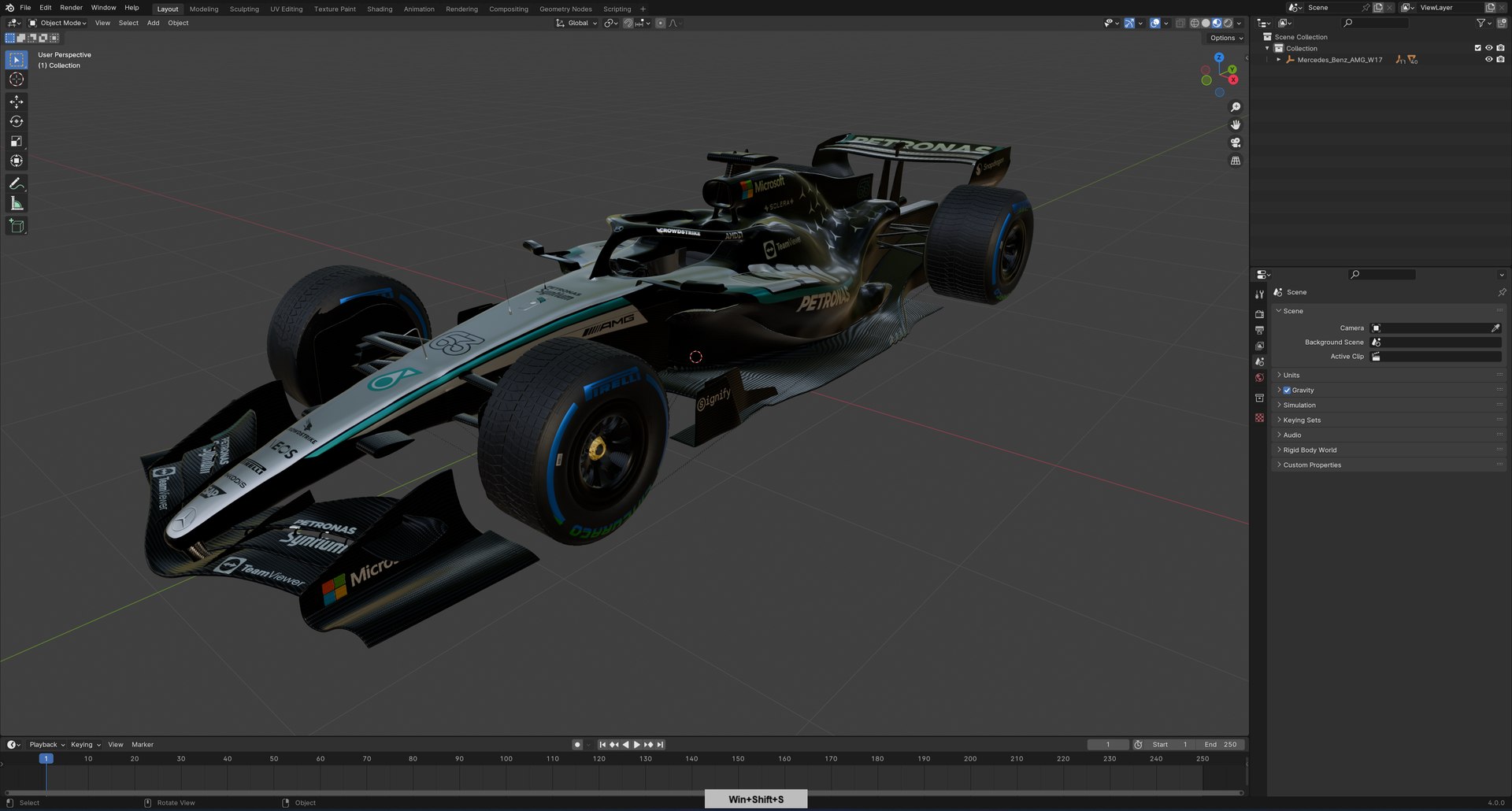 F1 Mercedes-Benz AMG W17 2026 Model - TurboSquid 2522258