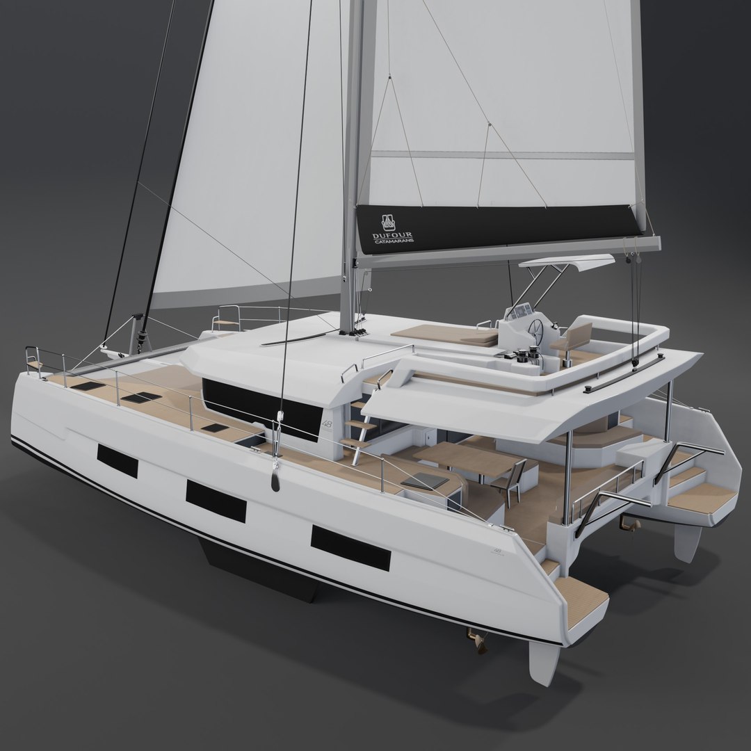 DUFOUR 48 Sailing 3D Catamaran White 3D Model - TurboSquid 2205145
