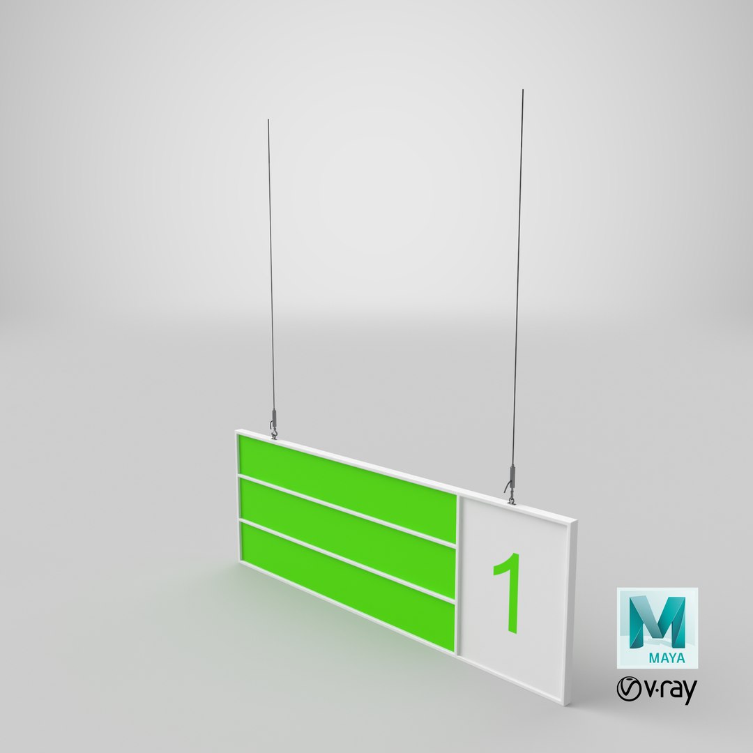 3D model Aisle Sign 01 - TurboSquid 1978569