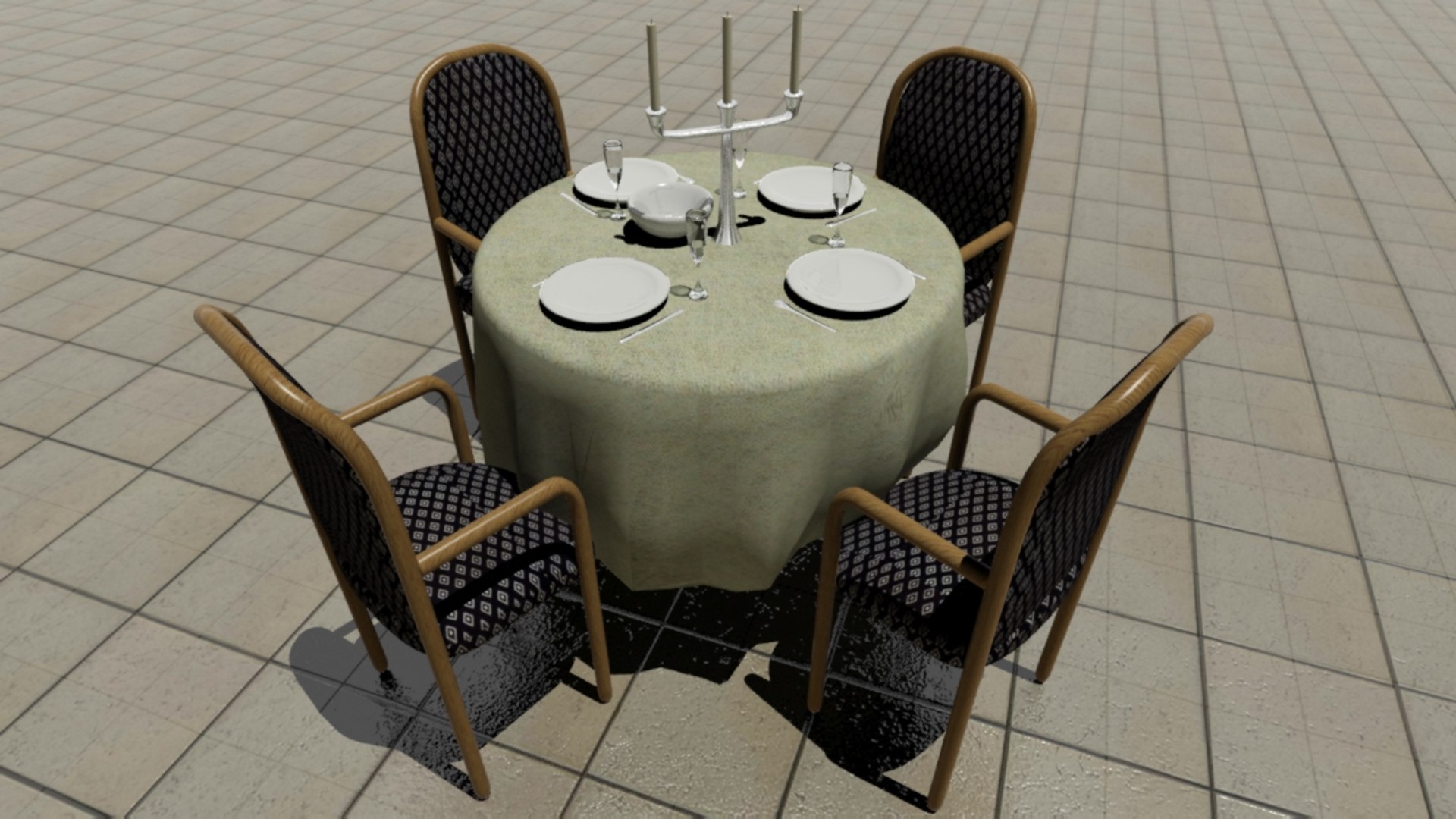 dinner table 3d model