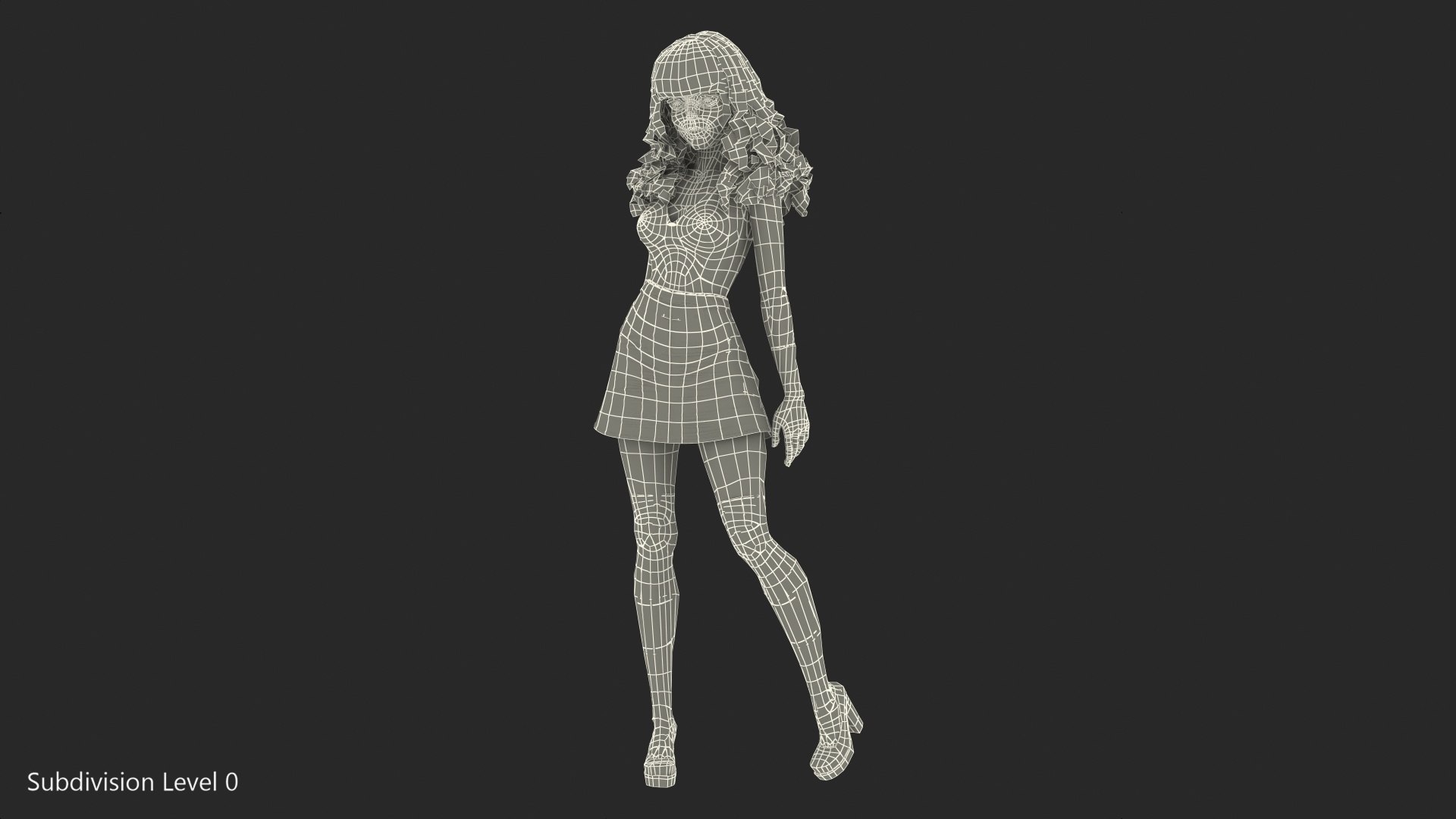 3D cartoon young girl youth model - TurboSquid 1439622