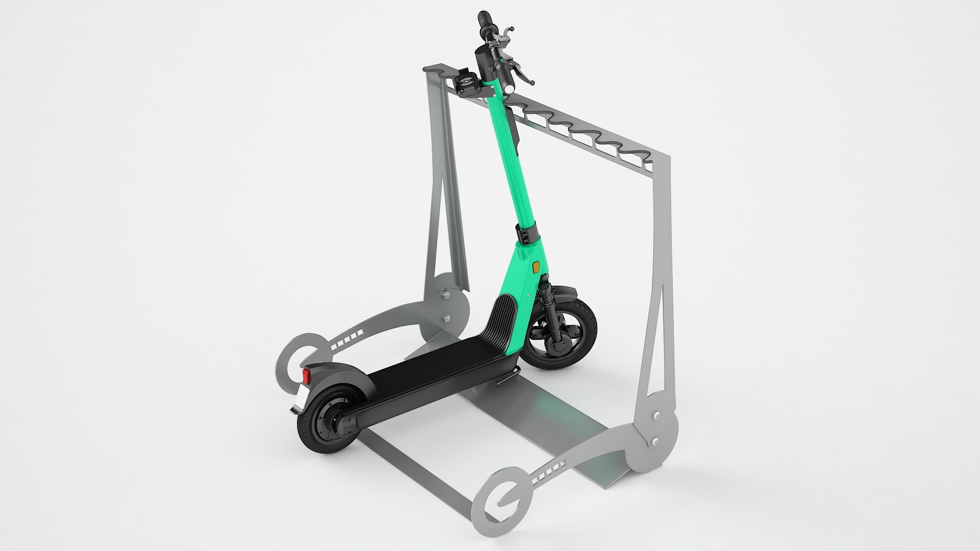 Scooter Parking Rack With Electric Scooter 07 3D - TurboSquid 2029331