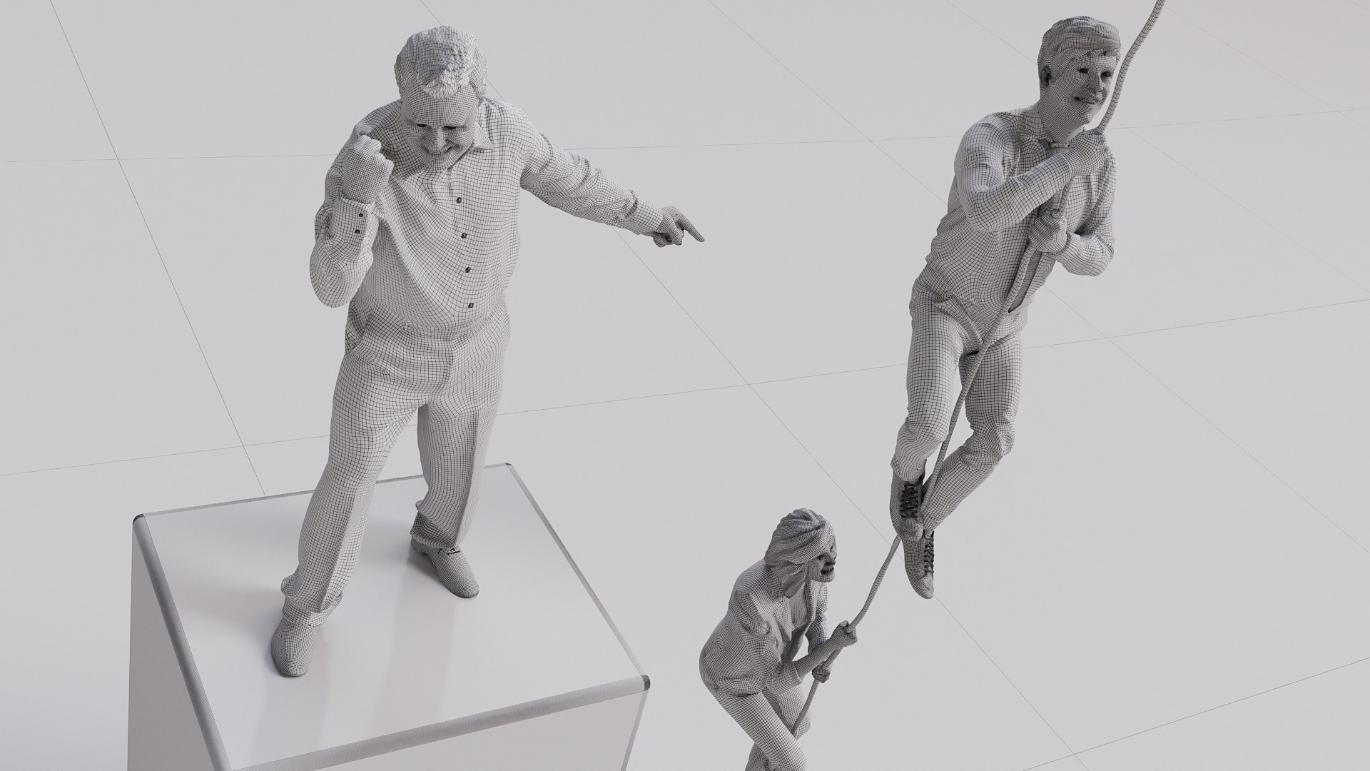 3D Man Woman Escape Action Scene Model - TurboSquid 2063355