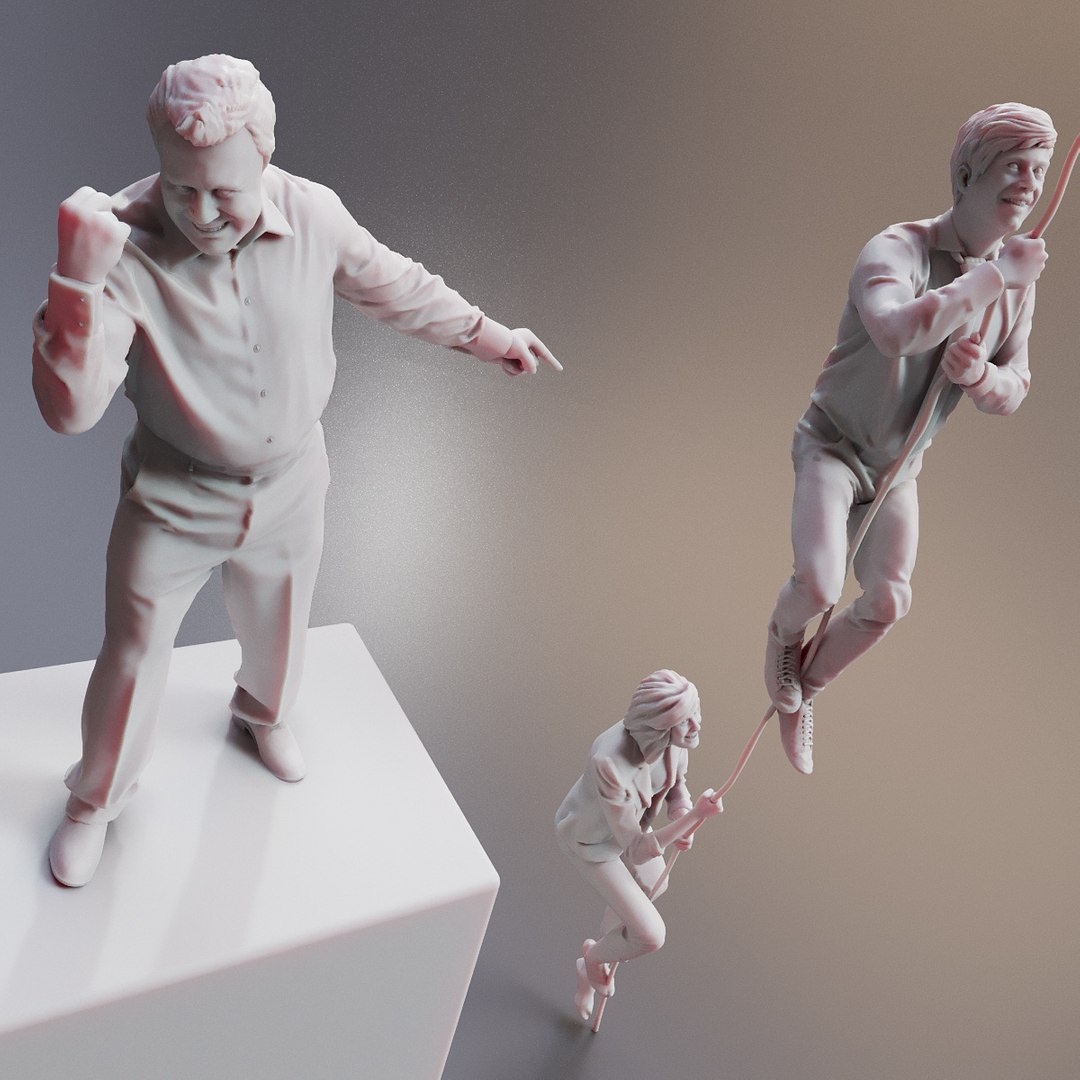 3D Man Woman Escape Action Scene Model - TurboSquid 2063355