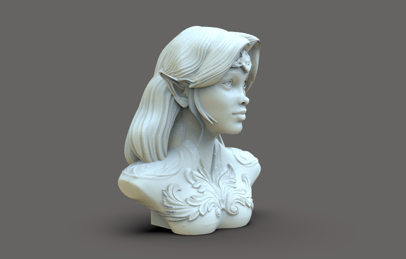 Young Elf Bust 3D Model - TurboSquid 2287927