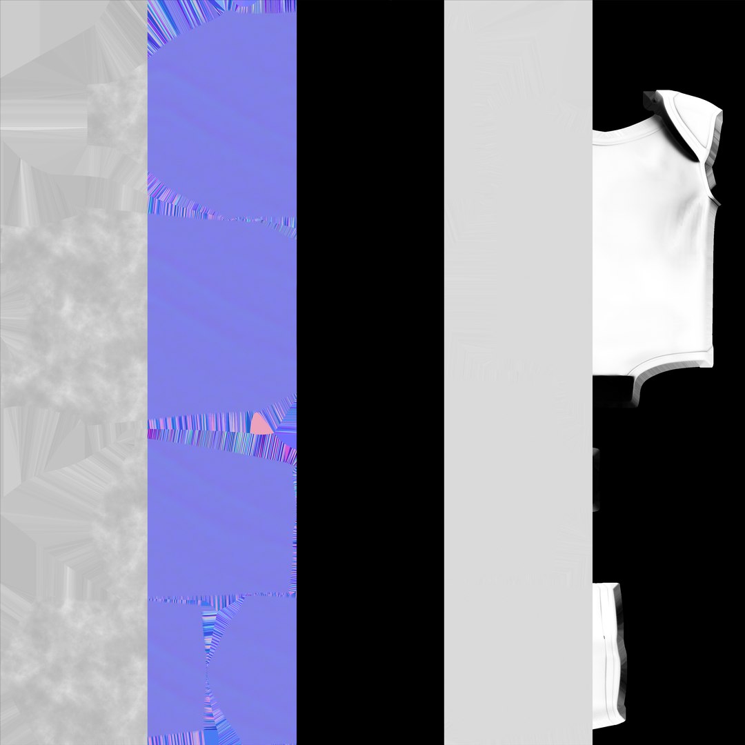 3D Baby Onesie Long Sleeve Flat Pose 01 And 02 Blank White And Branded ...