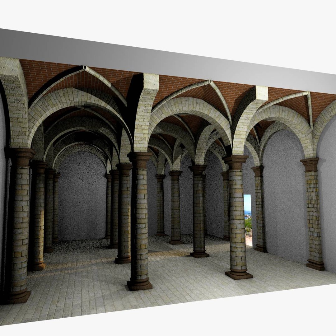 Romanic Vaulting Column Spacings 3d Max