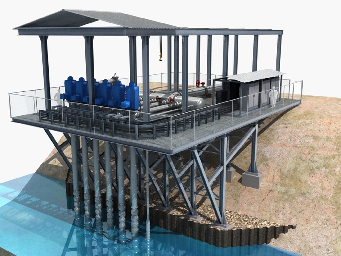 3D Agricultural Pumping Station Model - TurboSquid 1535790