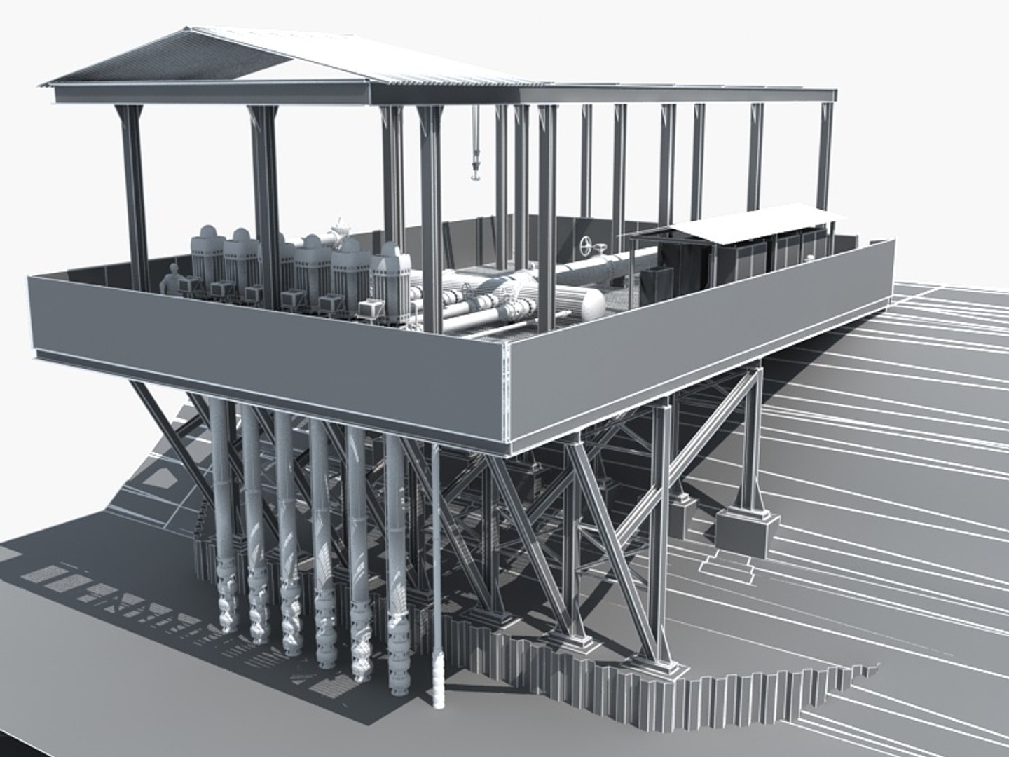 3D Agricultural Pumping Station Model - TurboSquid 1535790