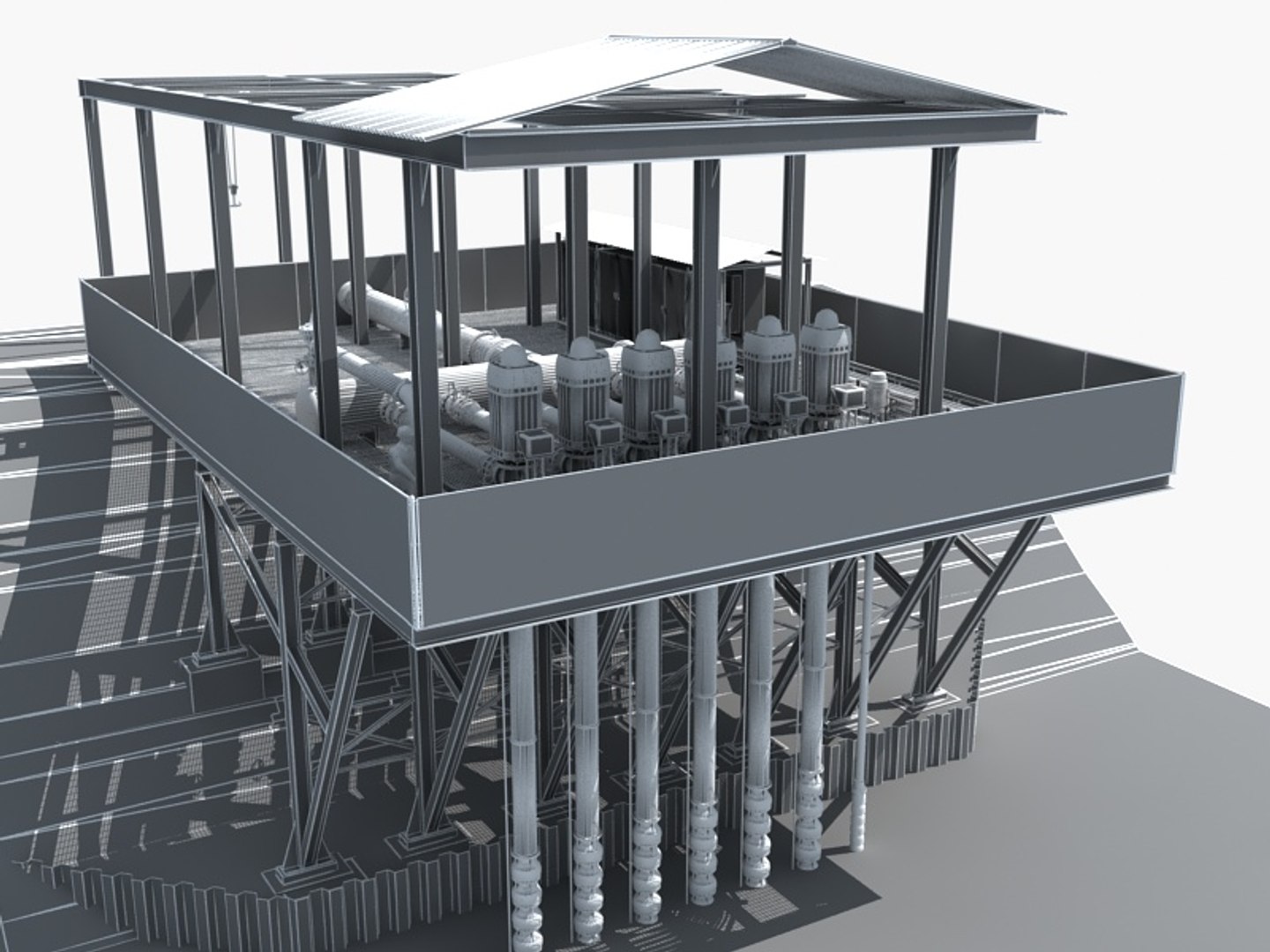 3D Agricultural Pumping Station Model - TurboSquid 1535790