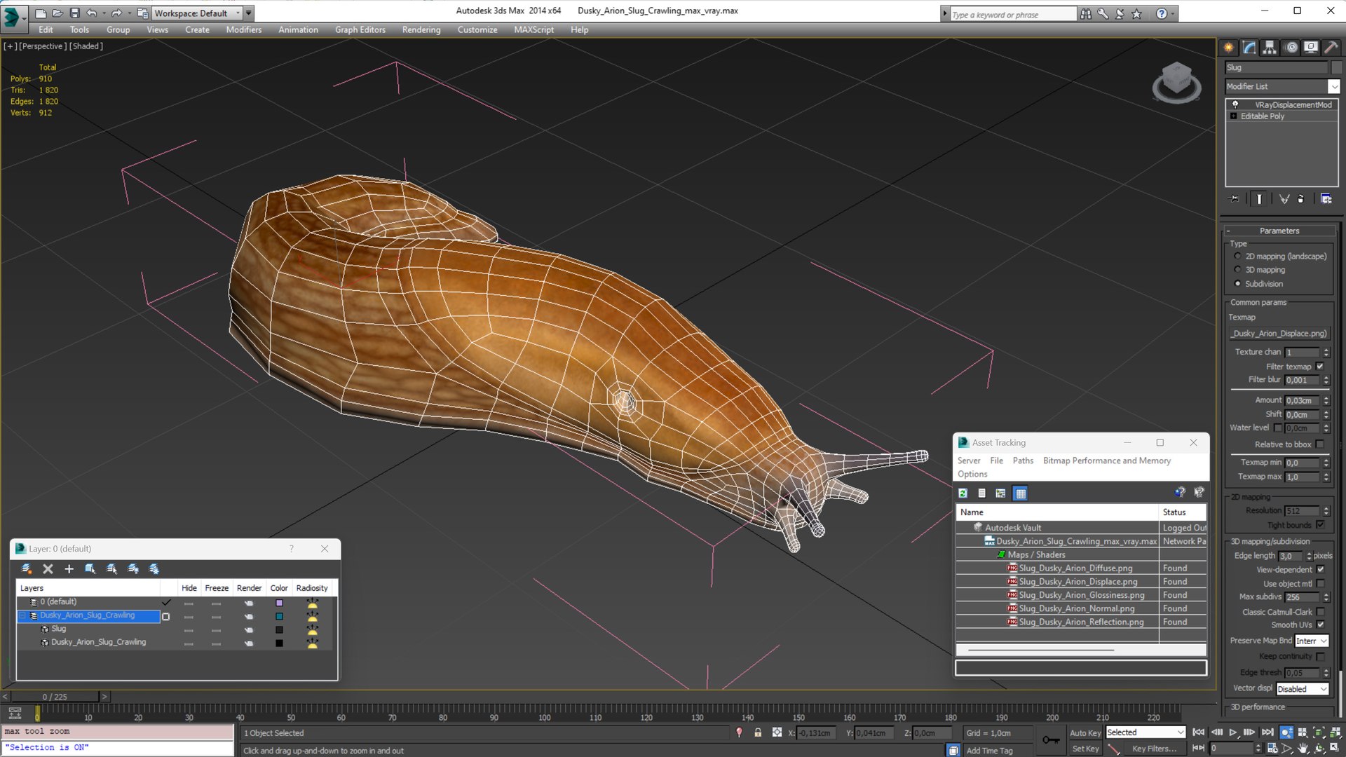 3D Dusky Arion Slug Crawling - TurboSquid 2015873