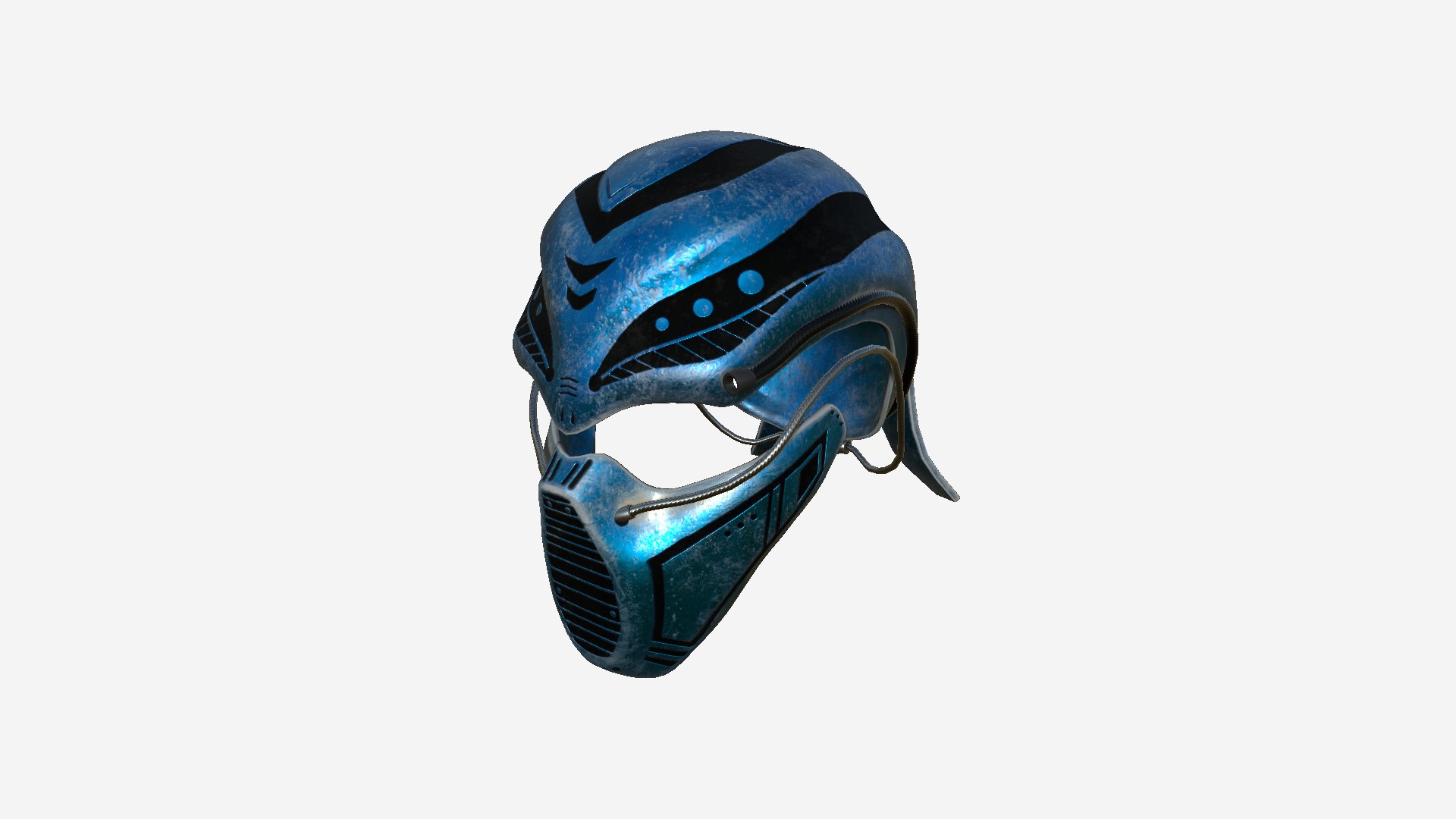 SciFi Ninja Mask A07 Blue Metal - Character Design Fashion Model ...