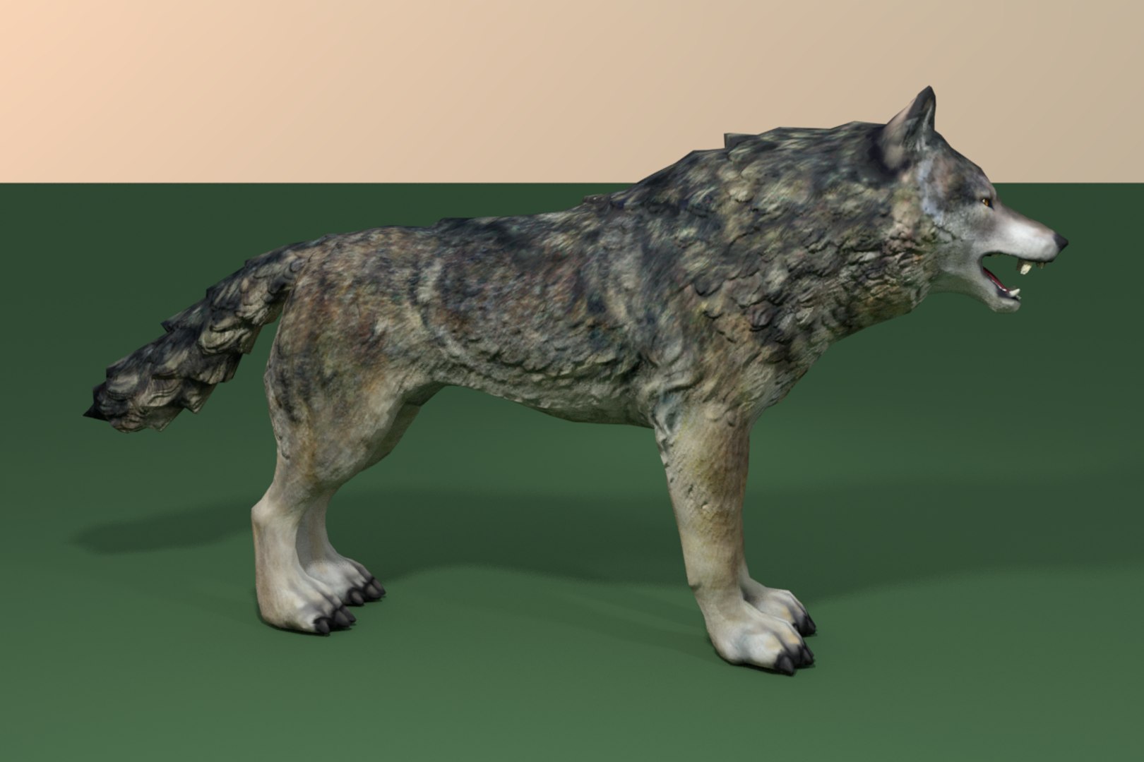 3d wolf model