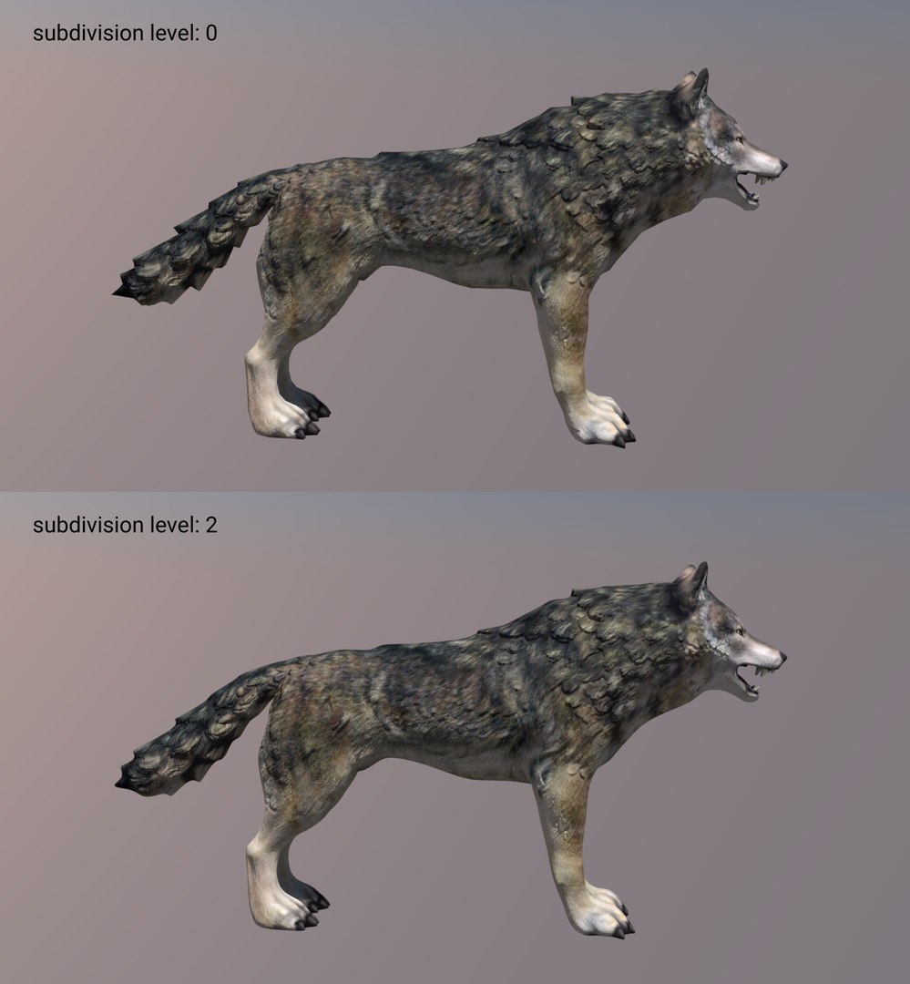 3d wolf model