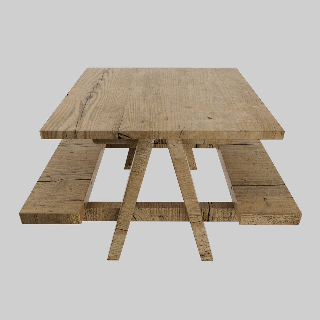 Wooden Table 3D Model - TurboSquid 2201434