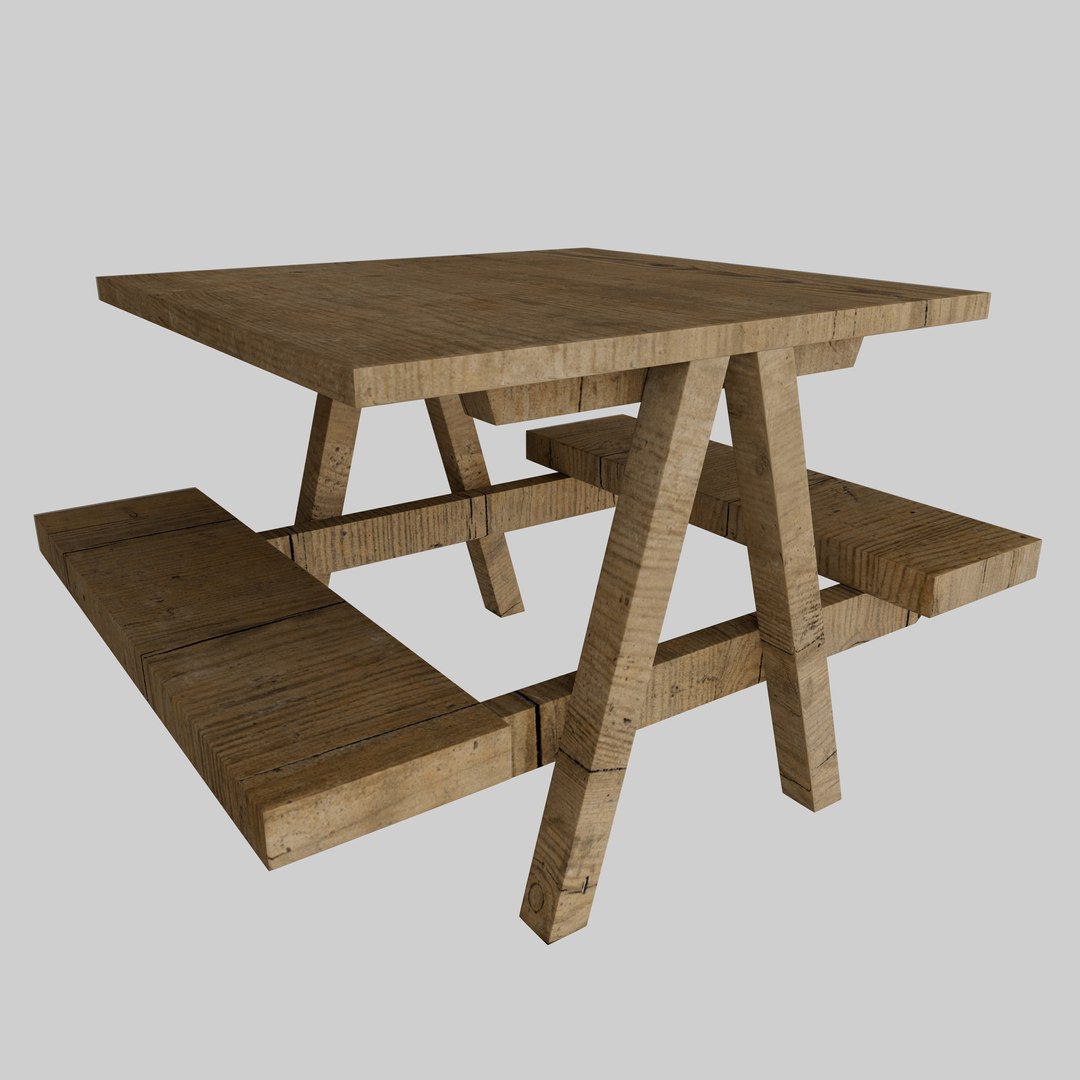 Wooden Table 3D Model - TurboSquid 2201434