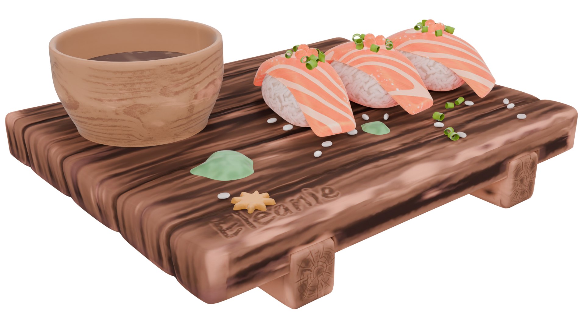 Salmon Sushi Set 3D - TurboSquid 2383301