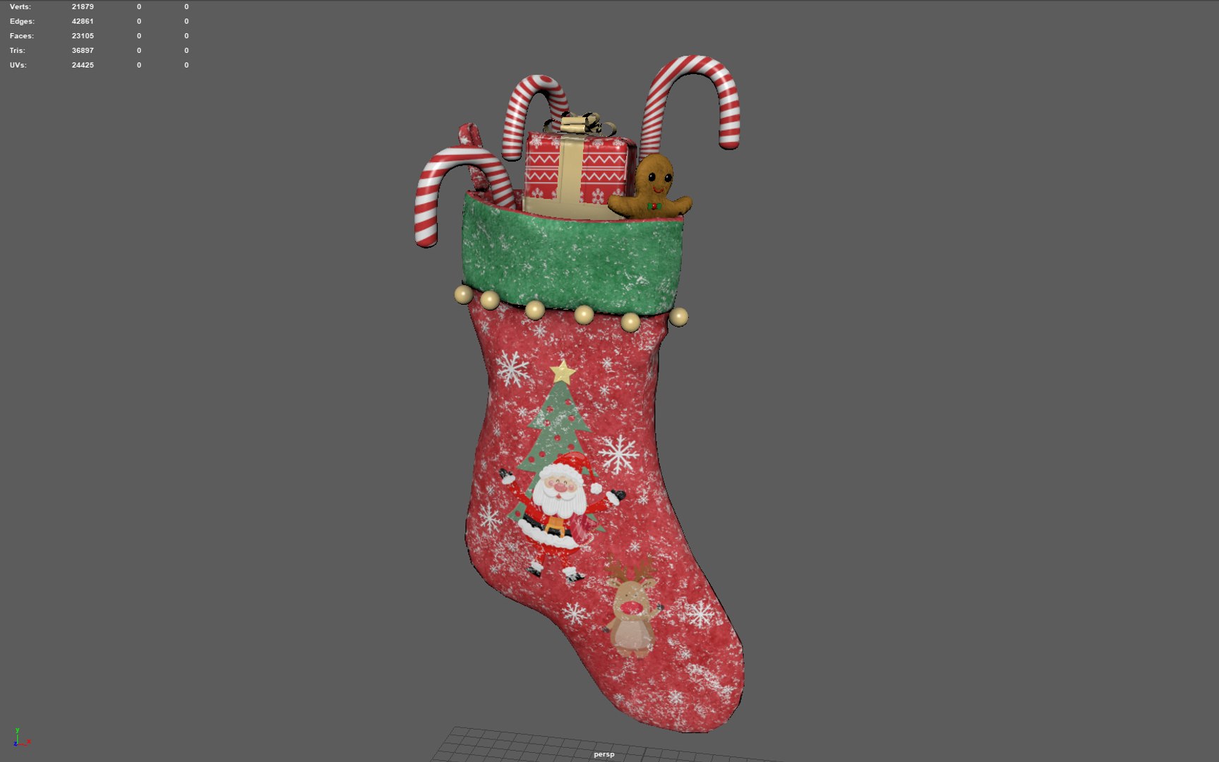 Christmas Stocking 2 Model - TurboSquid 1982626