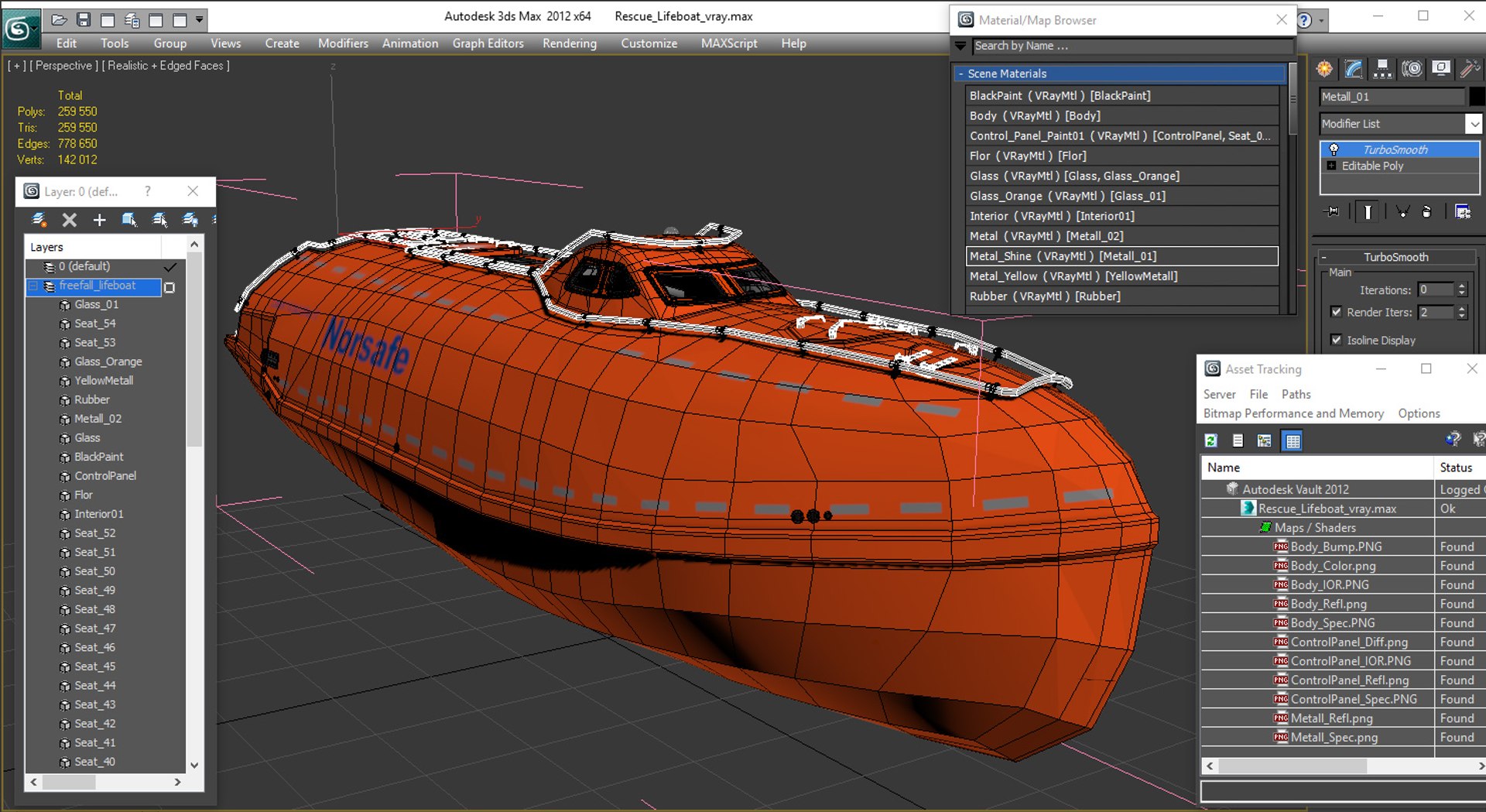 Rescue lifeboat life 3D - TurboSquid 1366968