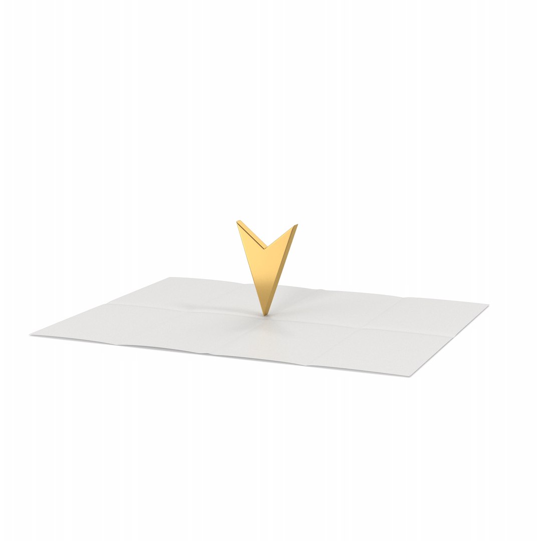 3D Map Paper And Gold Arrow Pin Model - TurboSquid 2209888