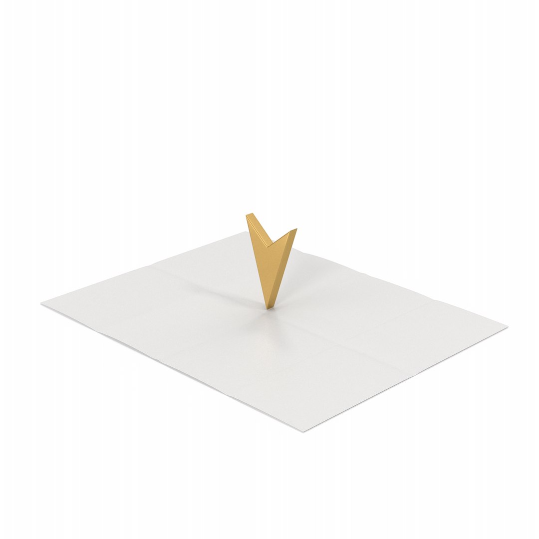 3D Map Paper And Gold Arrow Pin Model - TurboSquid 2209888