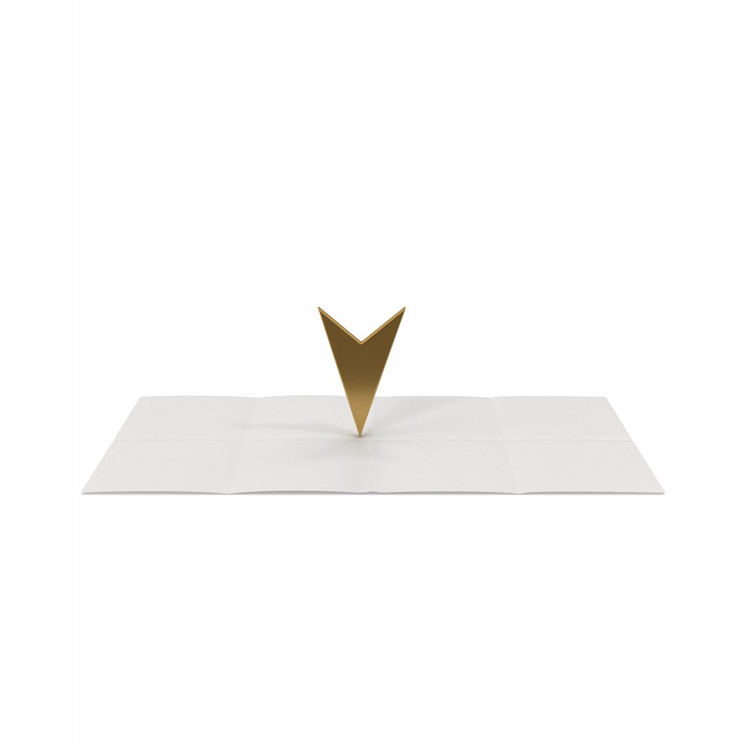 3D Map Paper And Gold Arrow Pin Model - TurboSquid 2209888