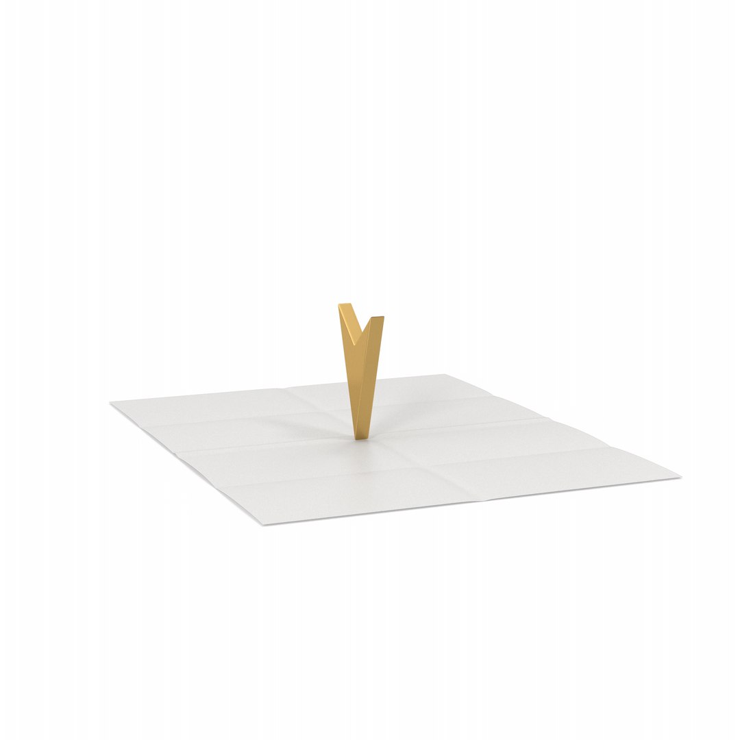 3D Map Paper And Gold Arrow Pin Model - TurboSquid 2209888