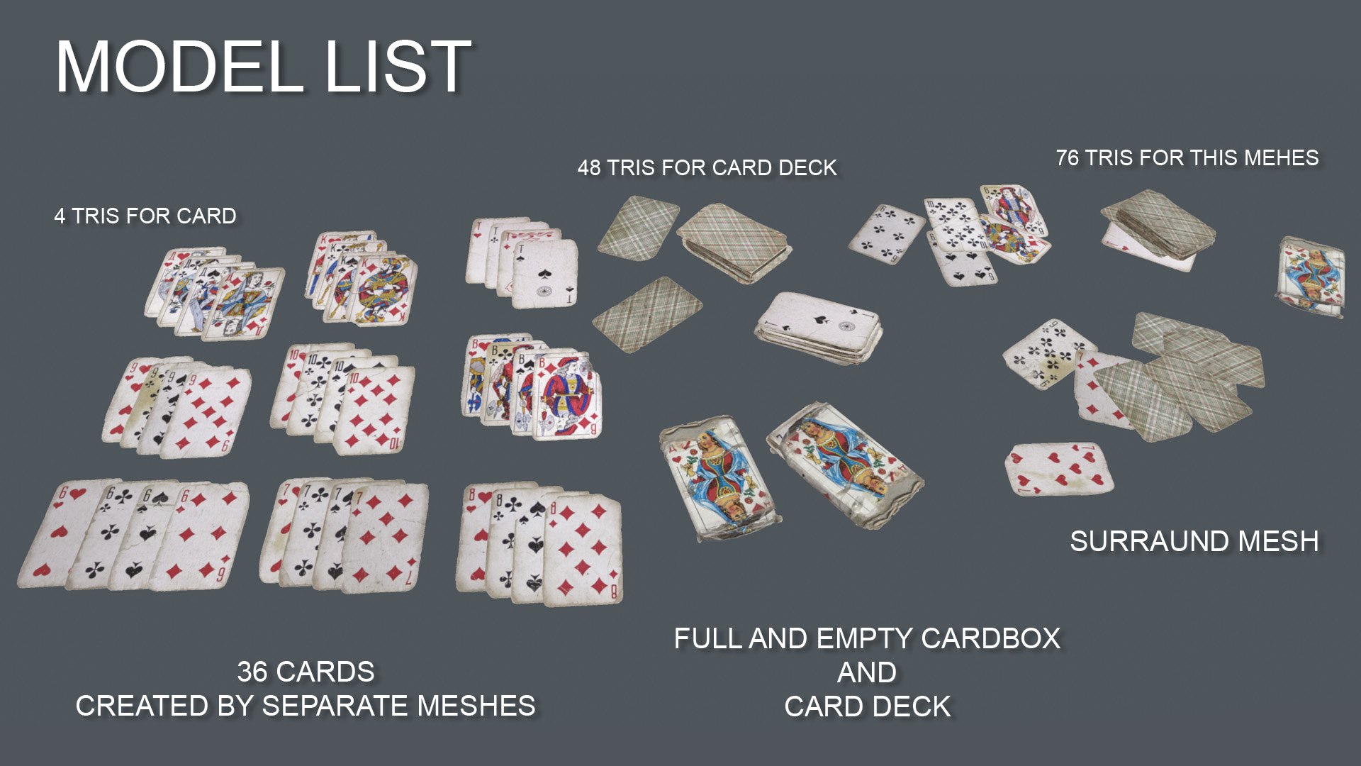 3D Old Playing Cards Model - TurboSquid 1595989