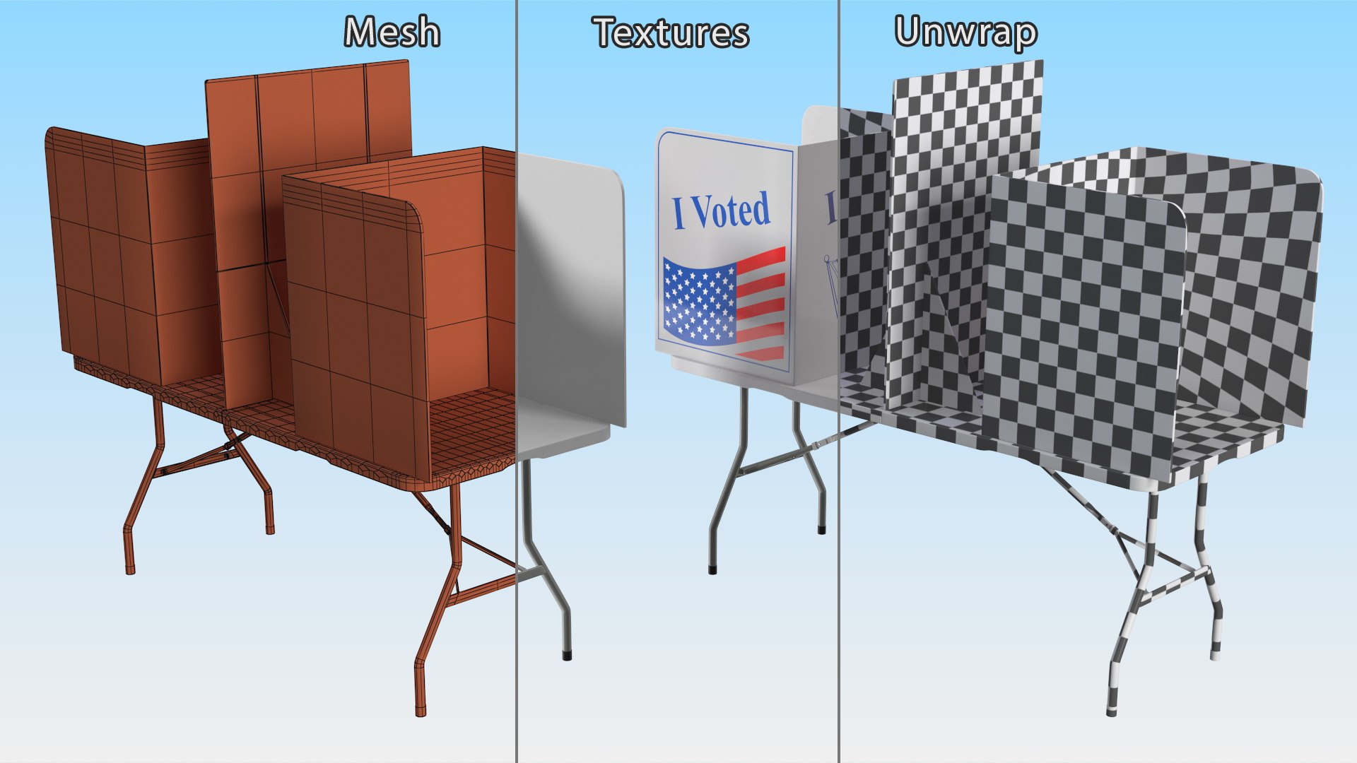 3D Voting Table With Partition Model - TurboSquid 2306893