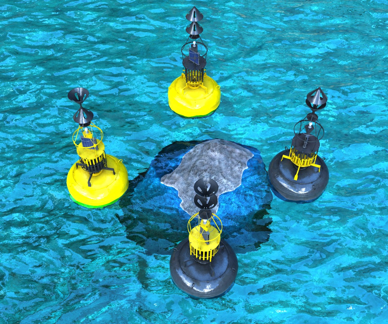 3D Lightwave Cardinal Markers Model - TurboSquid 1310467